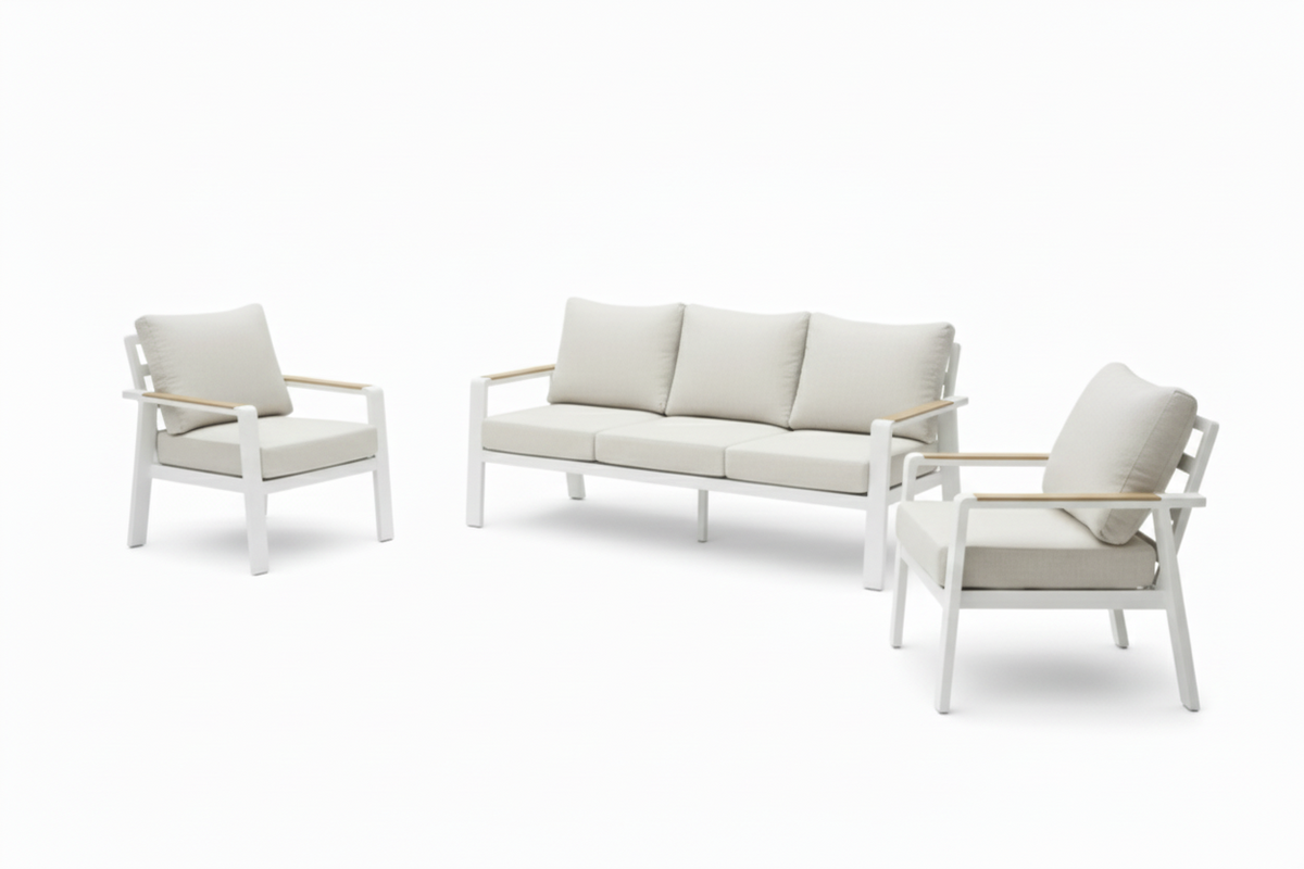 Belito Birmingham Loungeset Nr. 3 | Wit Aluminium | 5-persoons